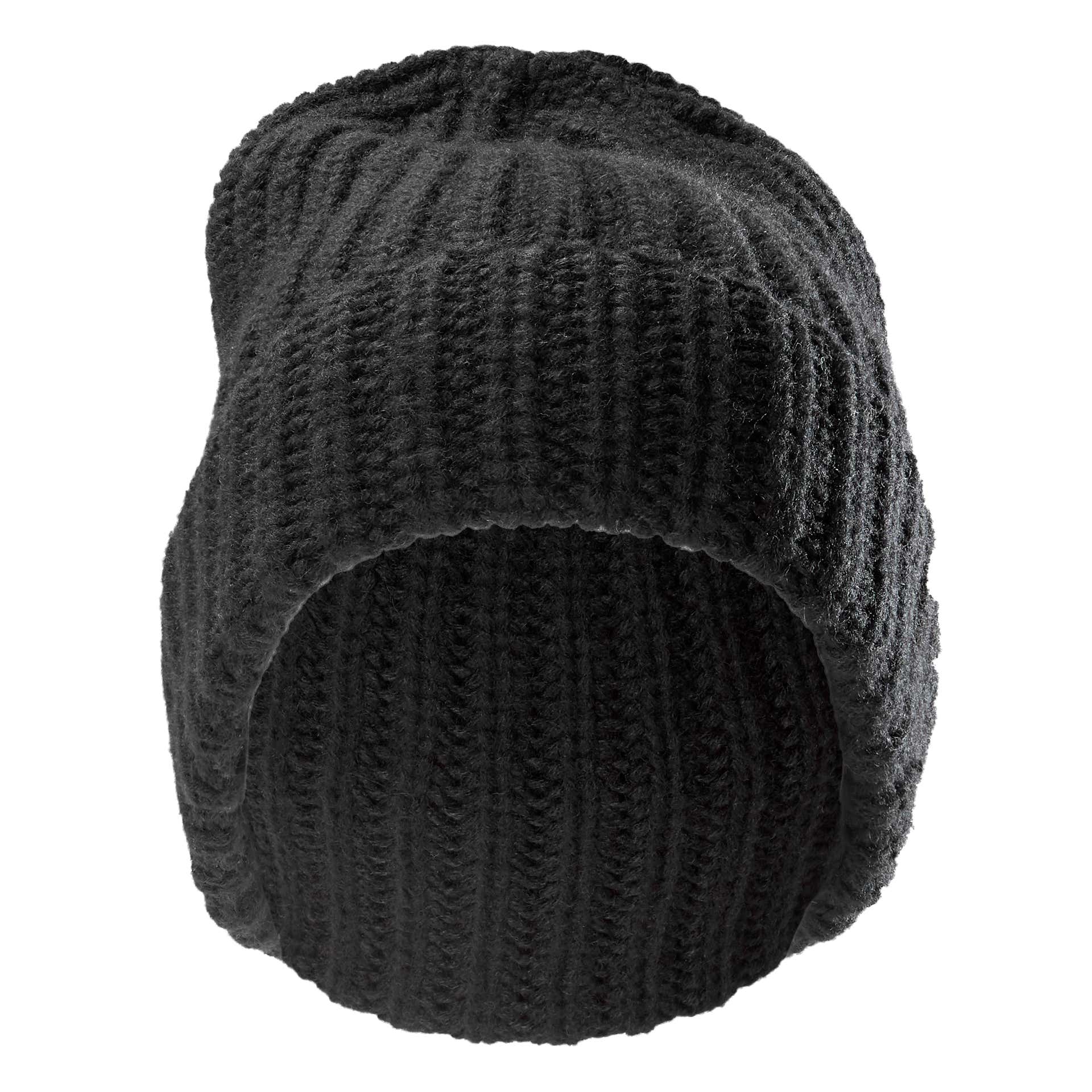 Montagna | Black Chunky Knitted Rib Beanie | In stock! | Fawler