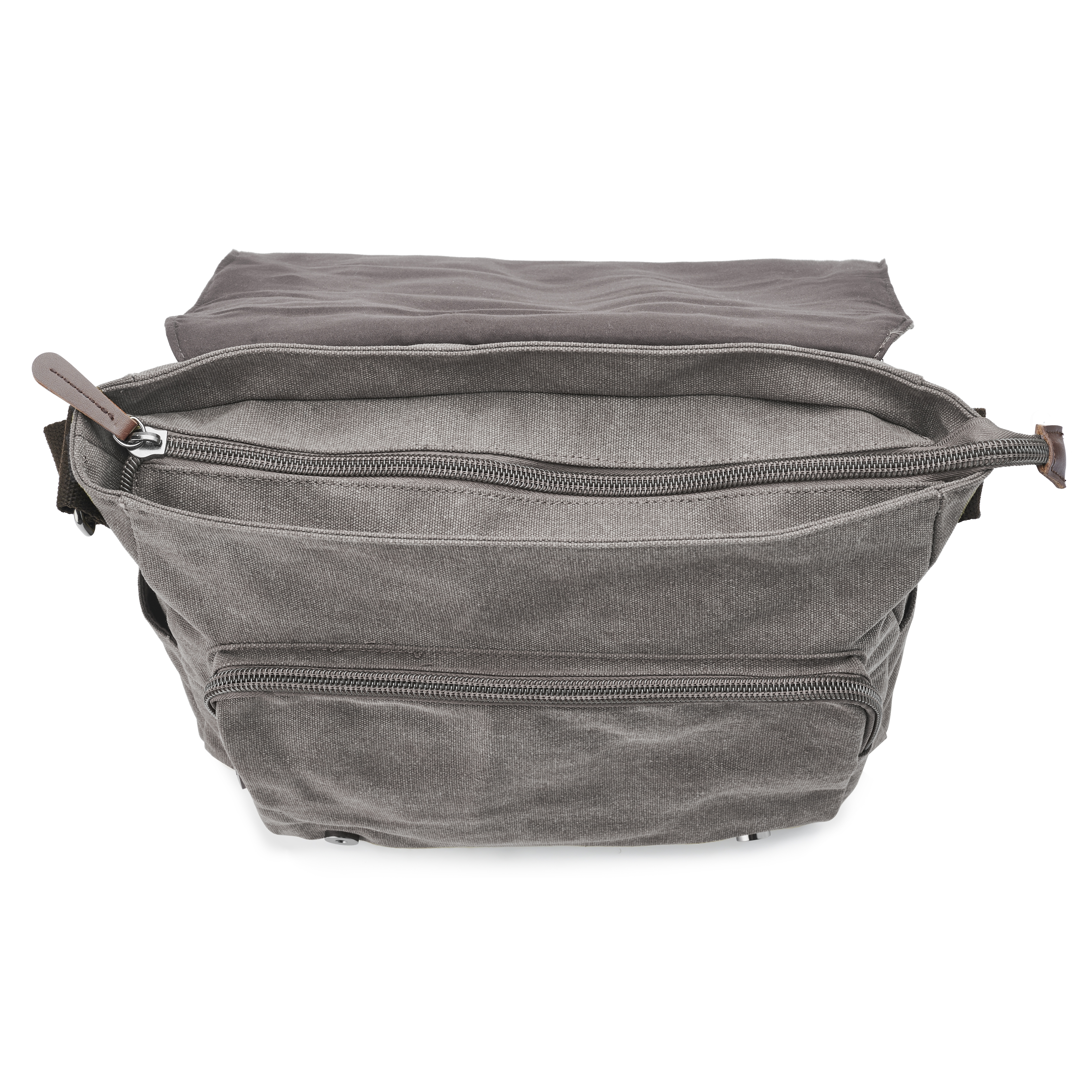 Metallic Grey Canvas Messenger Bag | In stock! | Trendhim
