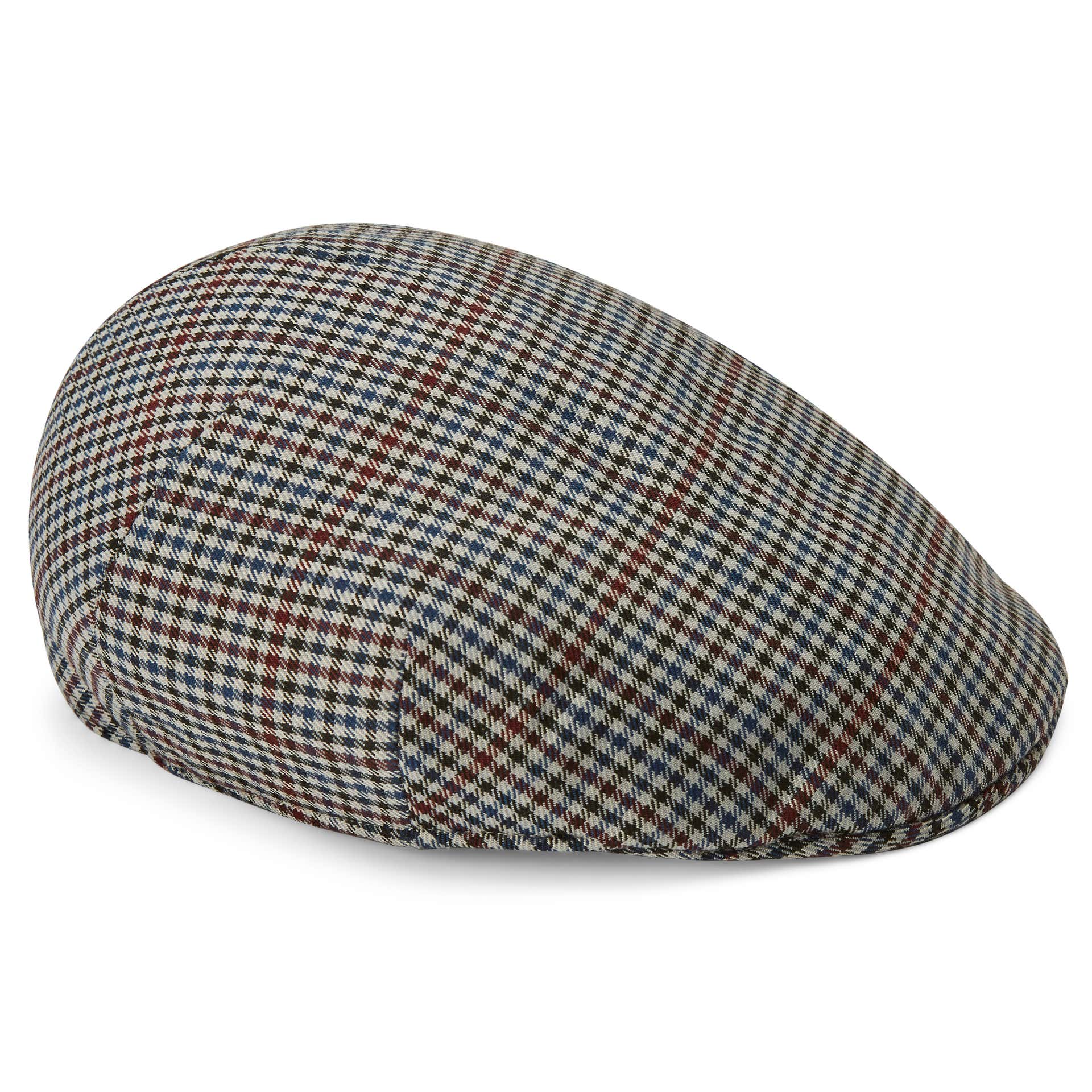 Moda | Burgundy & Navy Blue Chequered Flat Cap | In stock! | Fawler