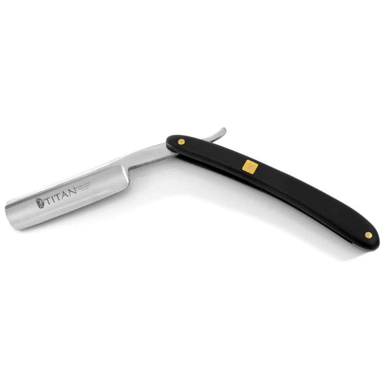 Mahogany & Gold-Tone Straight Razor 13/16" | In stock! | Titan