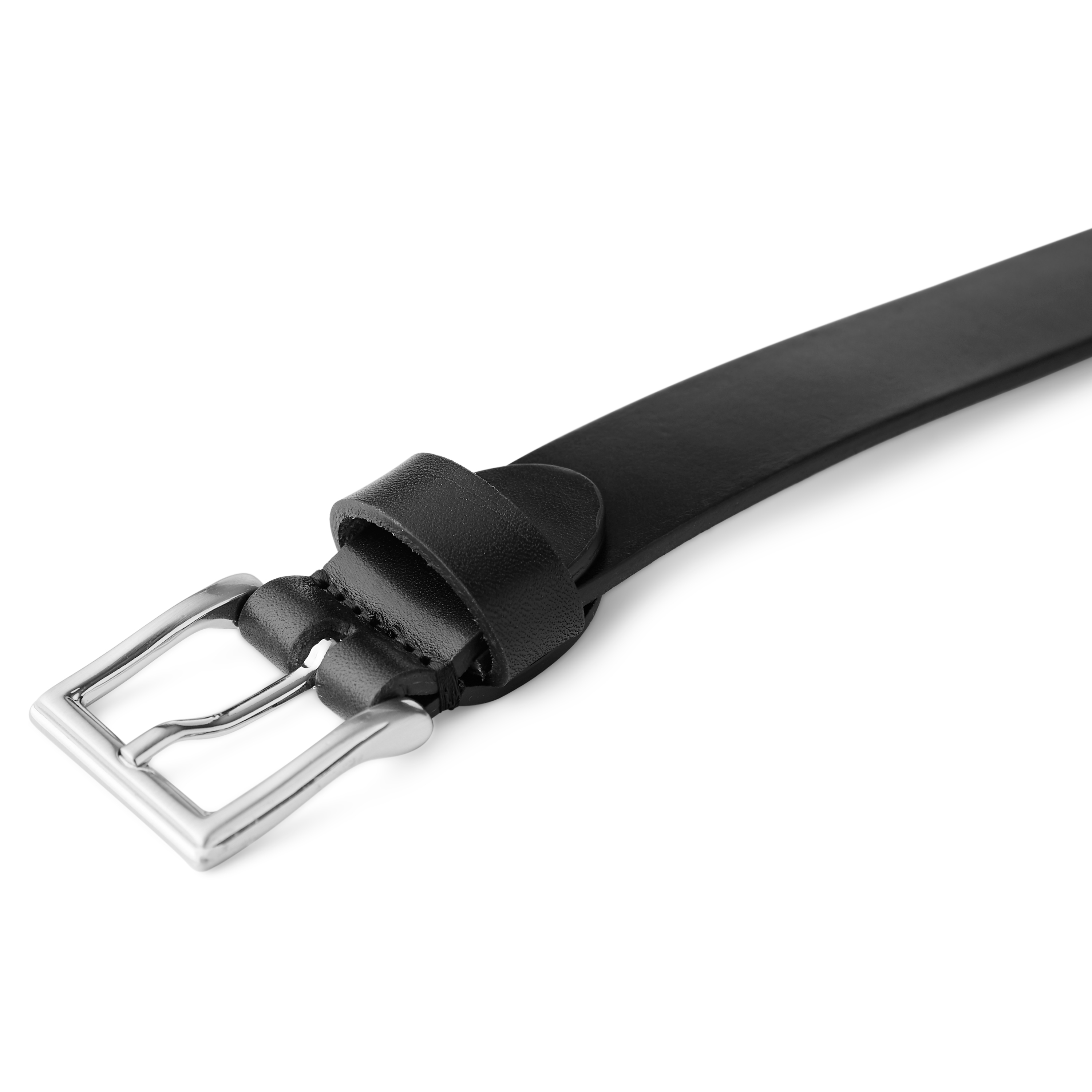 Padua | Slim Black Leather Dress Belt | In stock! | Fawler