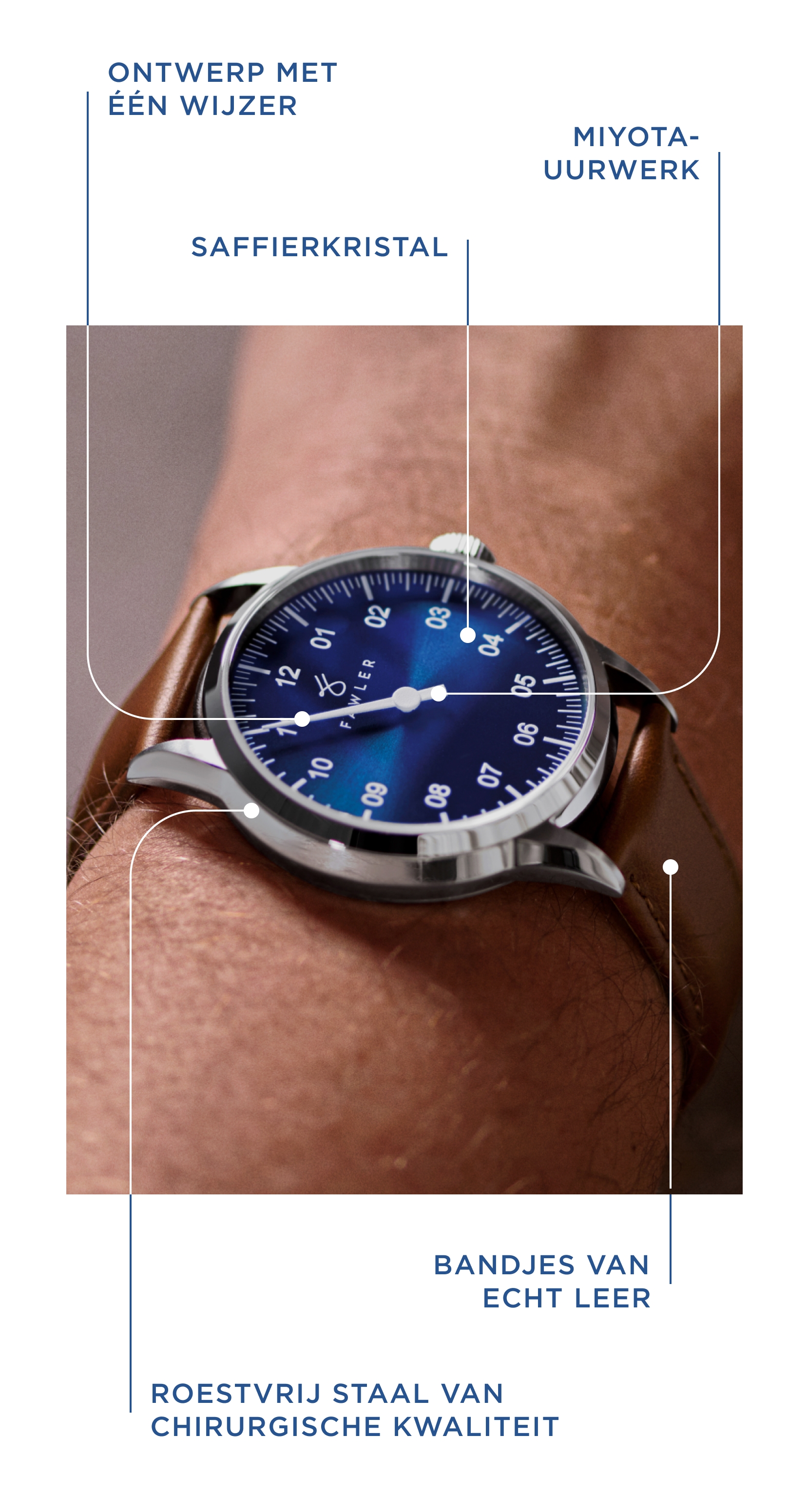 Mooie en betaalbare herenhorloges met één wijzer