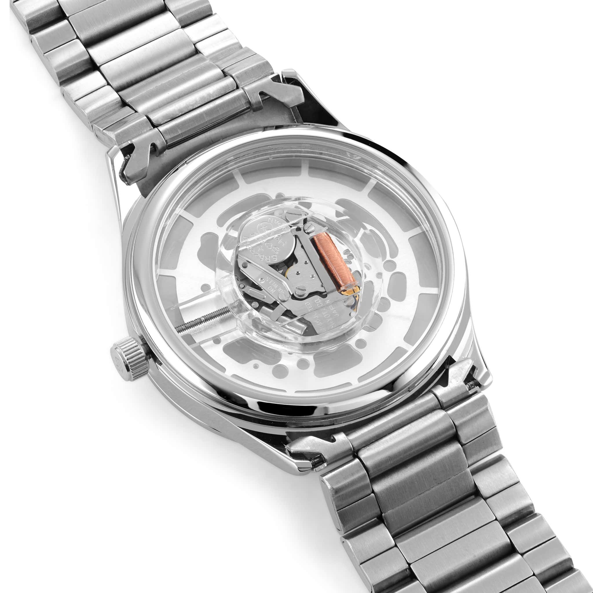 Phantom | Silver-Tone Stainless Steel Skeleton Watch With White Dial ...
