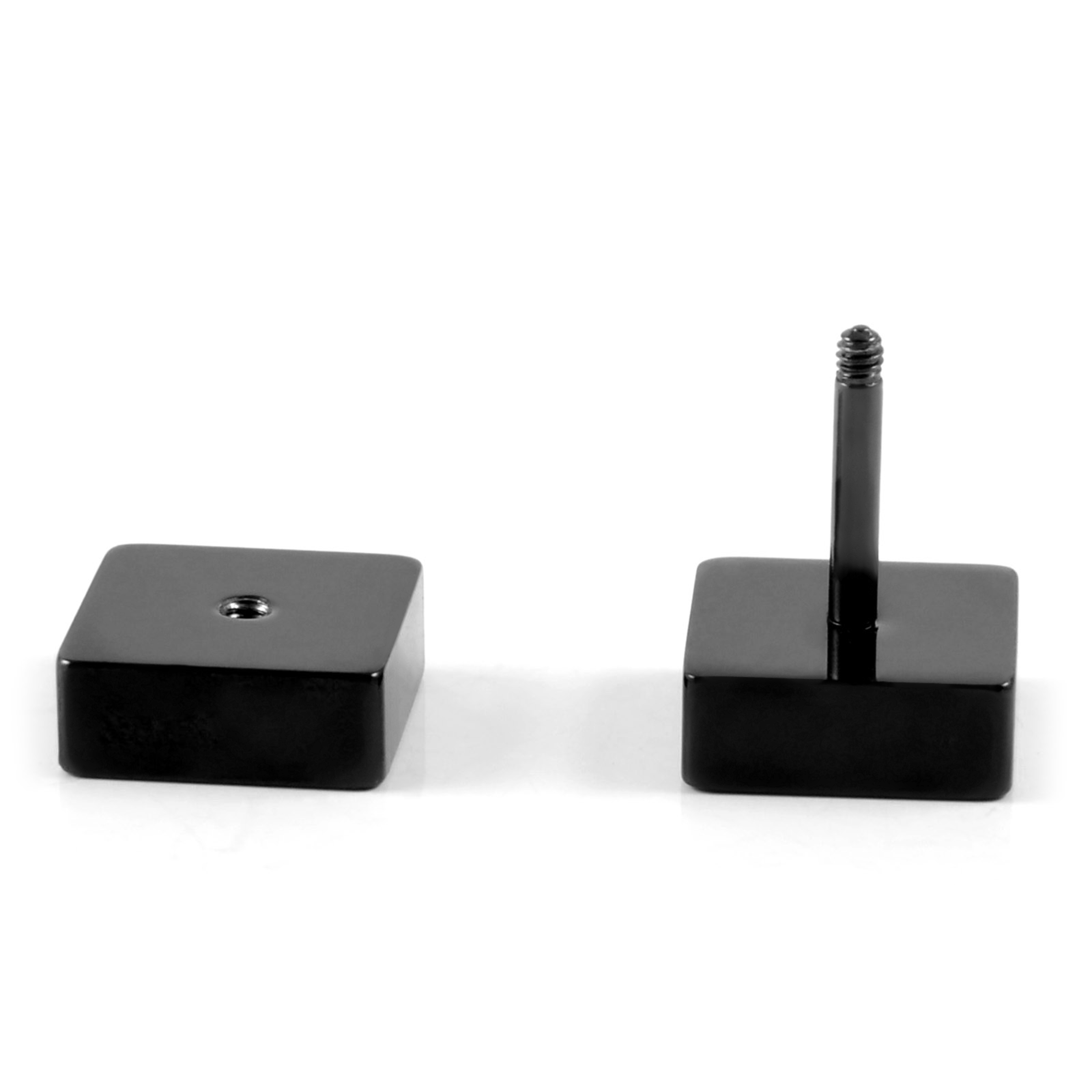 8mm Sort Kvadrat Stud Ørering | På lager! | Lucleon