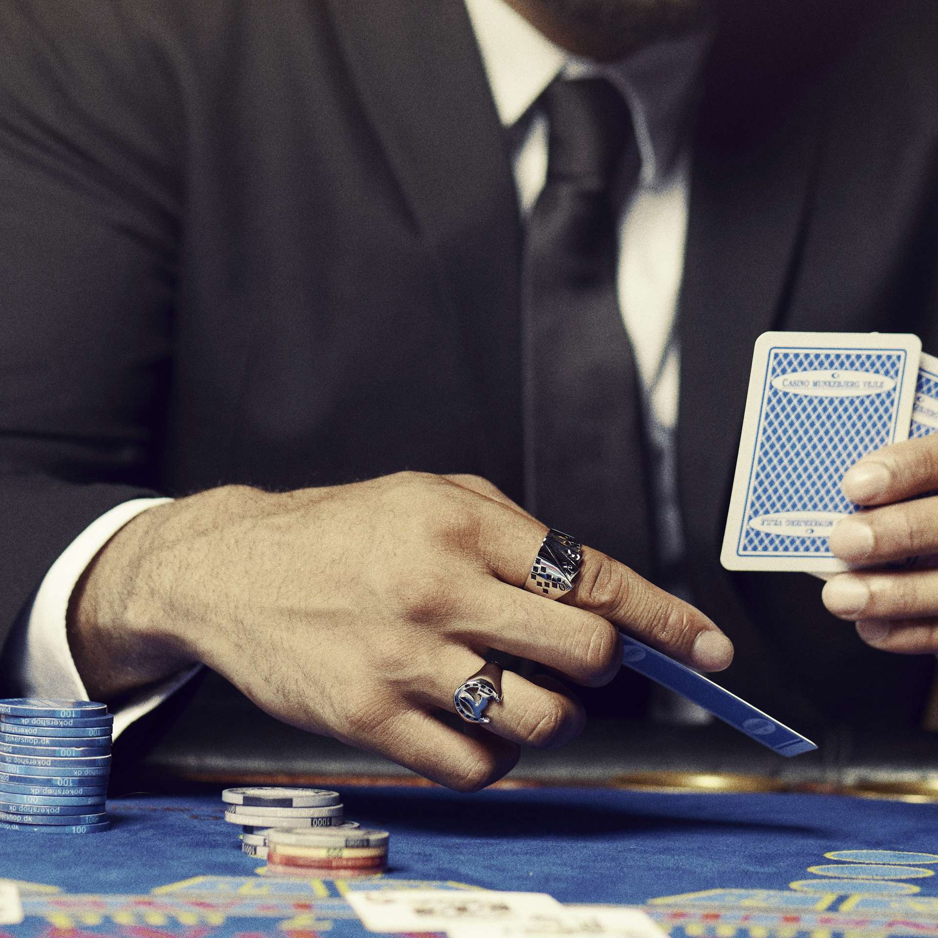 Ace | Silver-Tone Stainless Steel Royal Flush Signet Ring | In stock ...