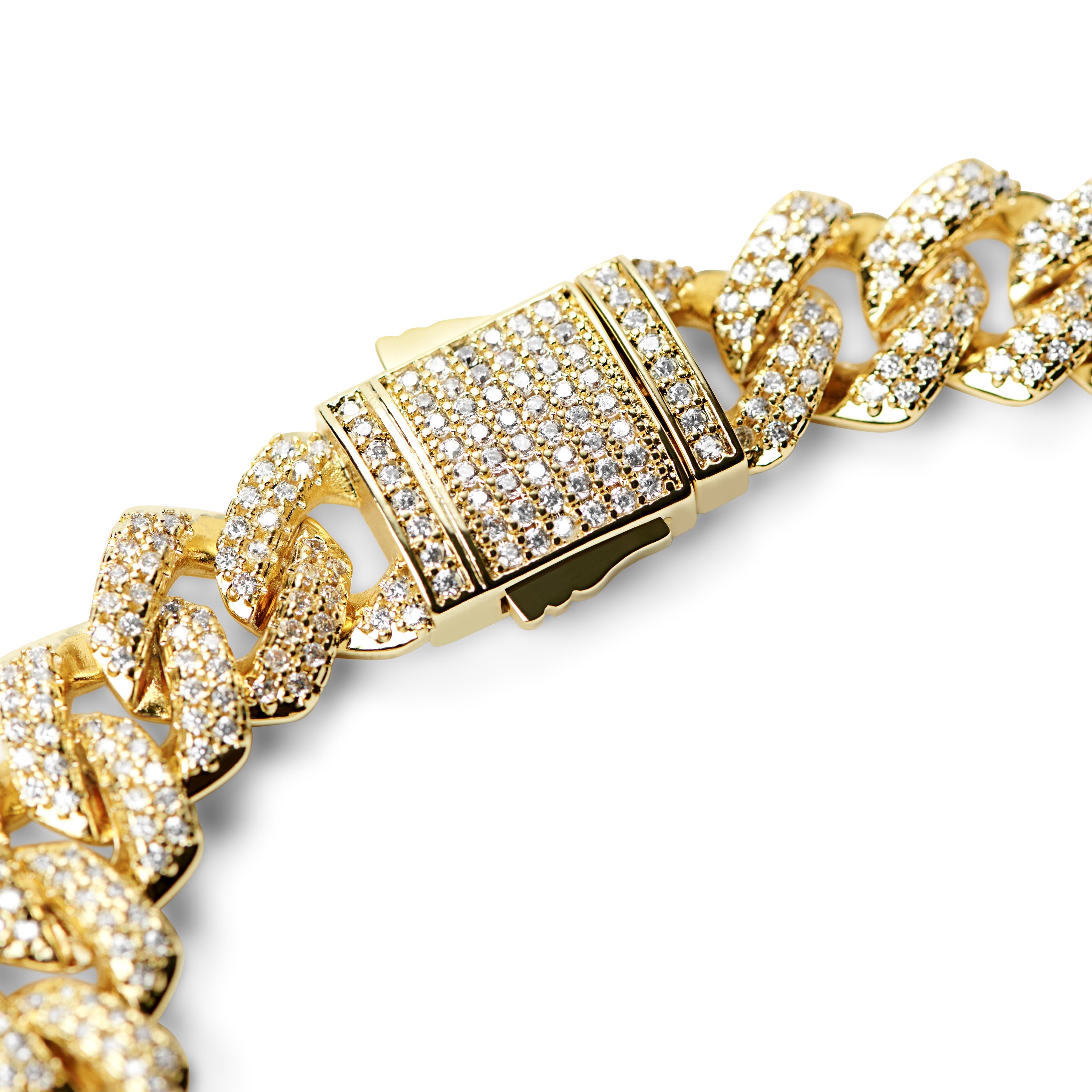 Nicos Pulsera Efecto Hielo De Cadena Cubana Diamantada Y Circonitas