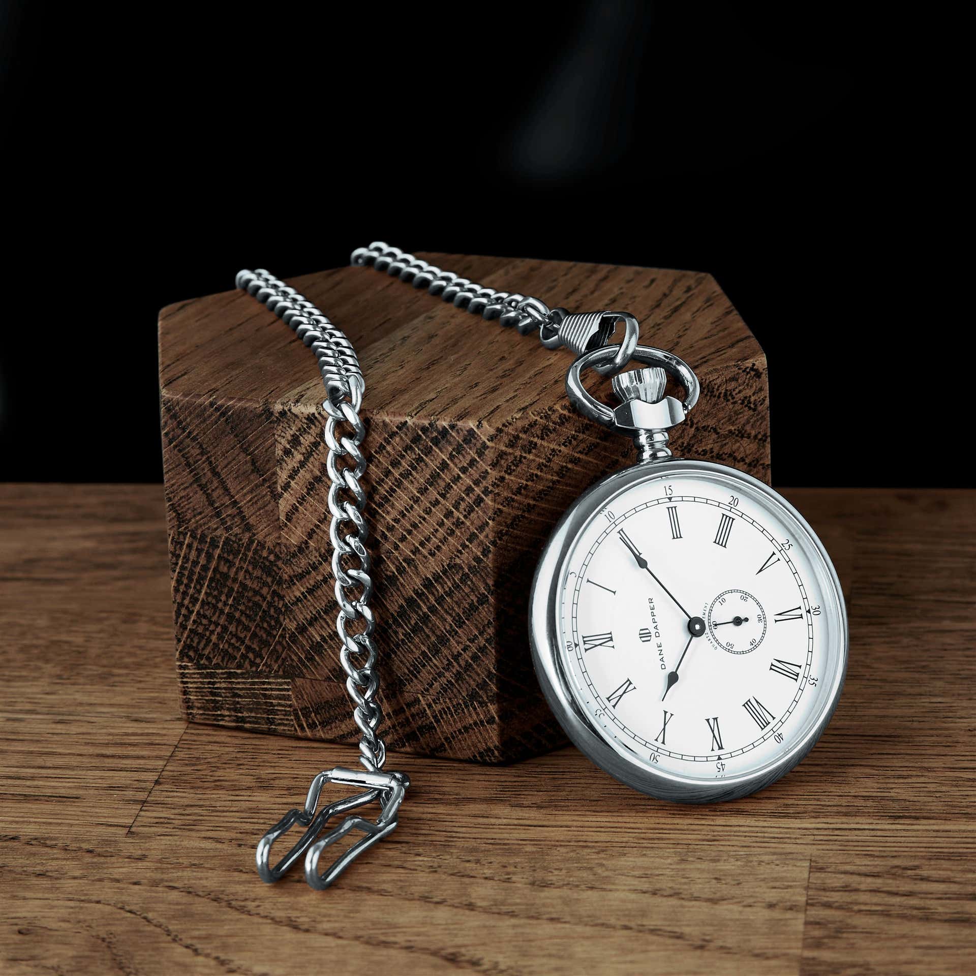 Silver-Toned & White Time Keeper Pocket Watch | In stock! | Apothecary87