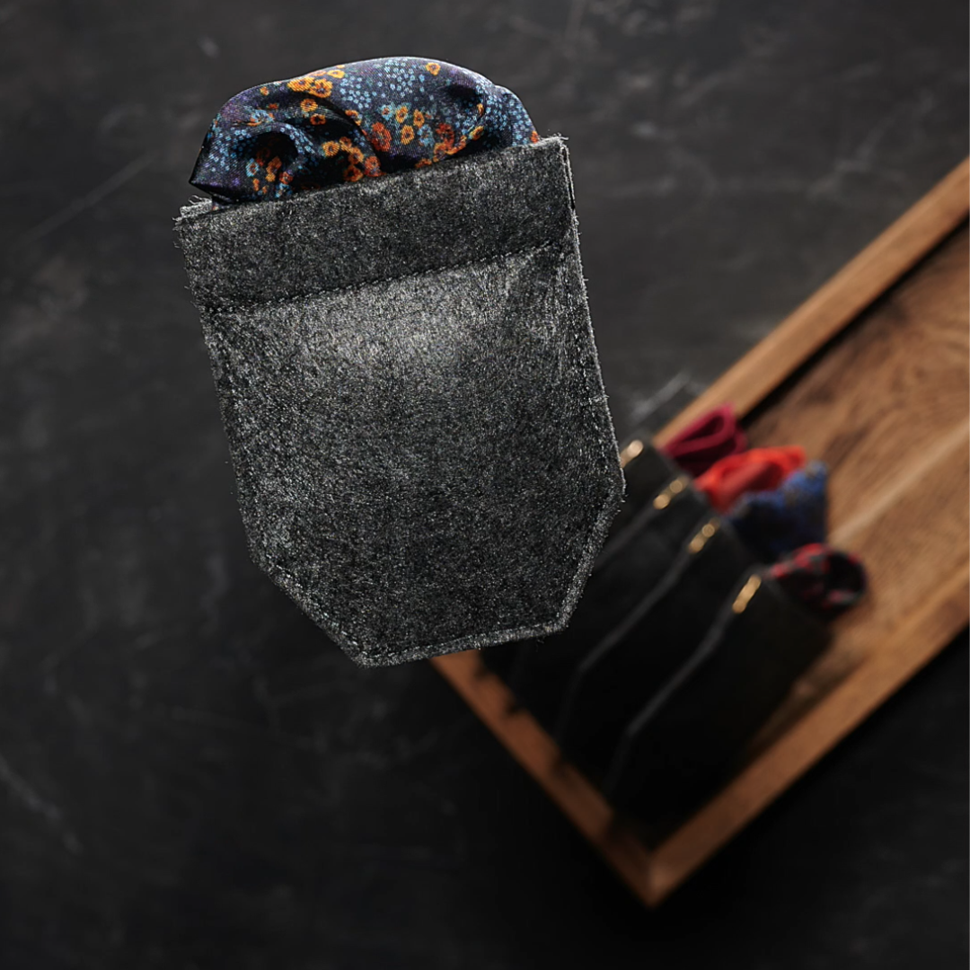 5-Pack Grey Felt Pocket Square Holders | In stock! | Trendhim