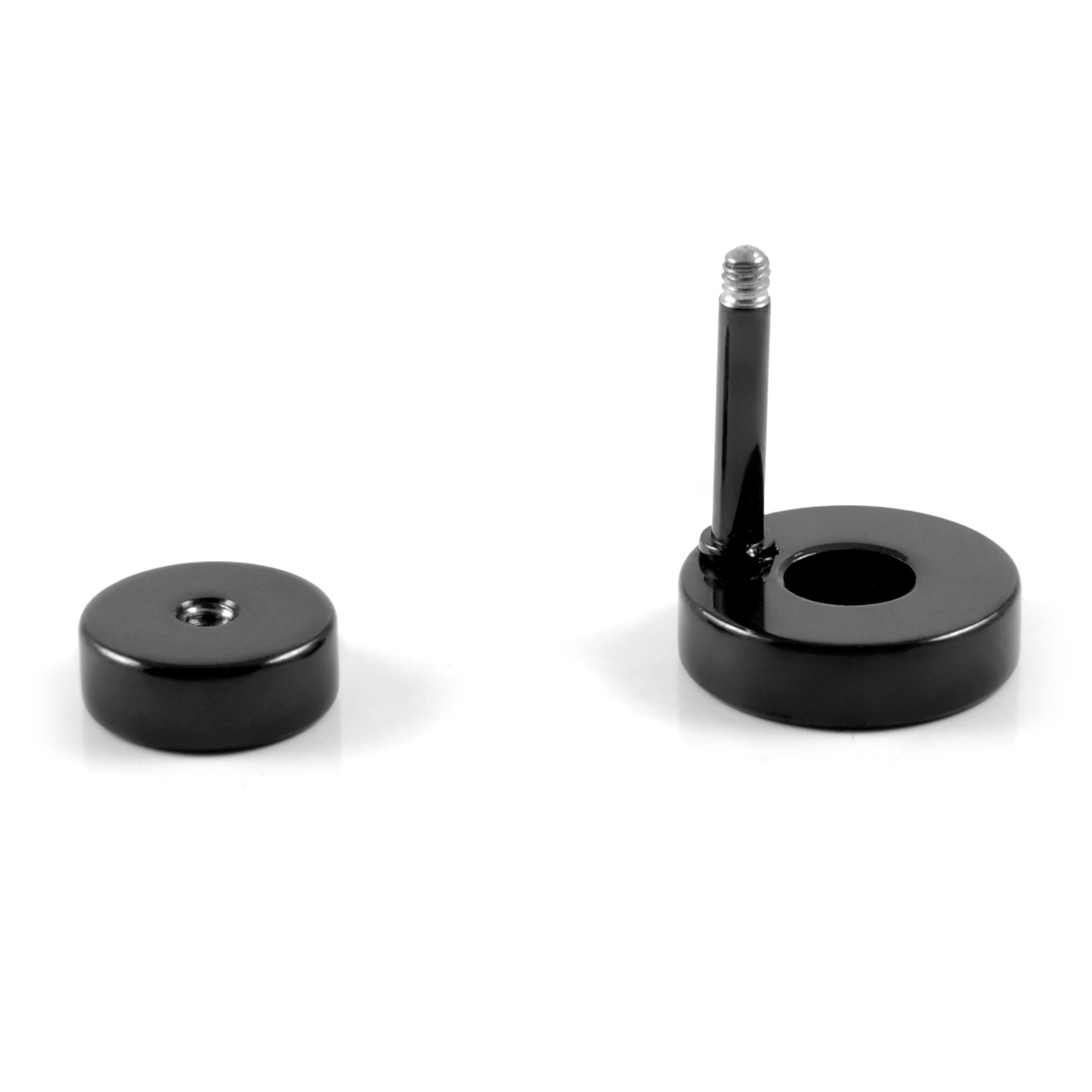 8mm Cirkel Sort Stud Ørering | På lager! | Lucleon