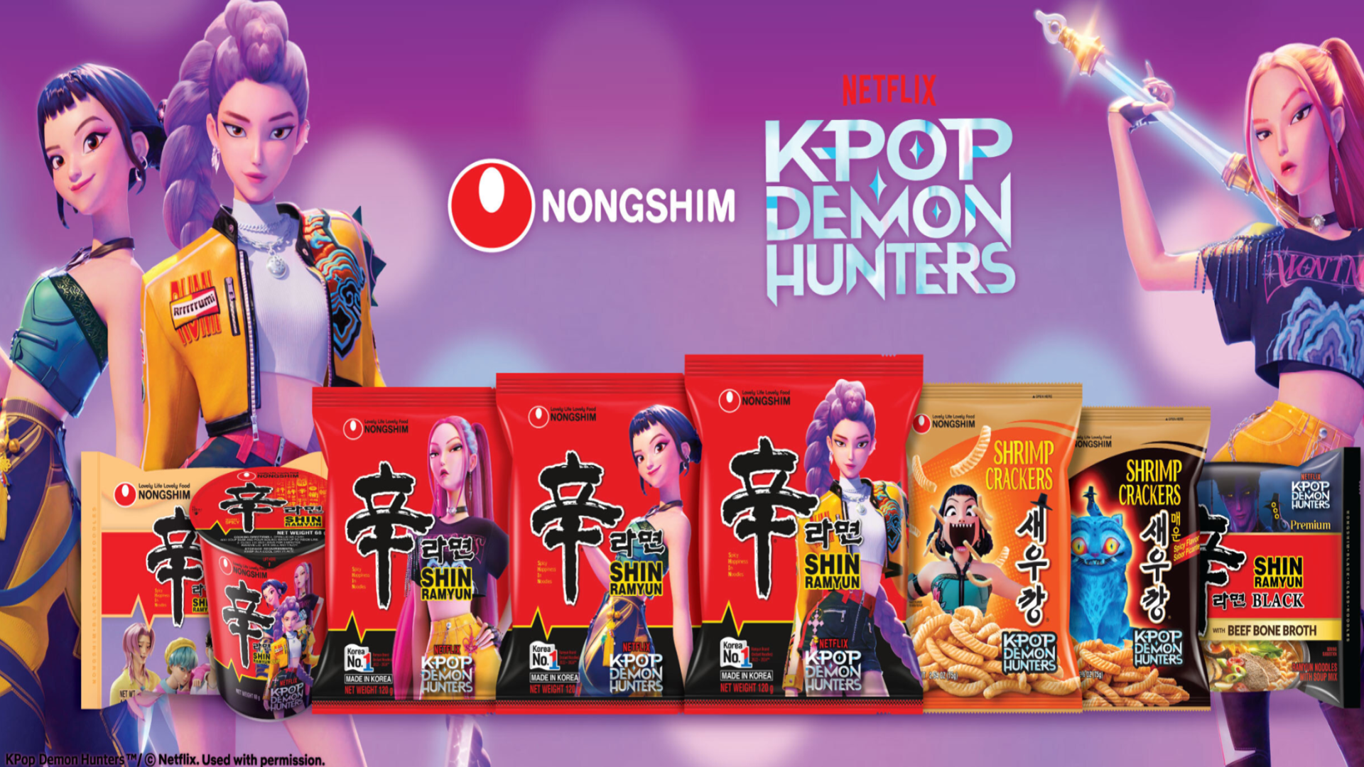 Nongshim Shin Ramyun's 'KPop Demon Hunters' Food Line