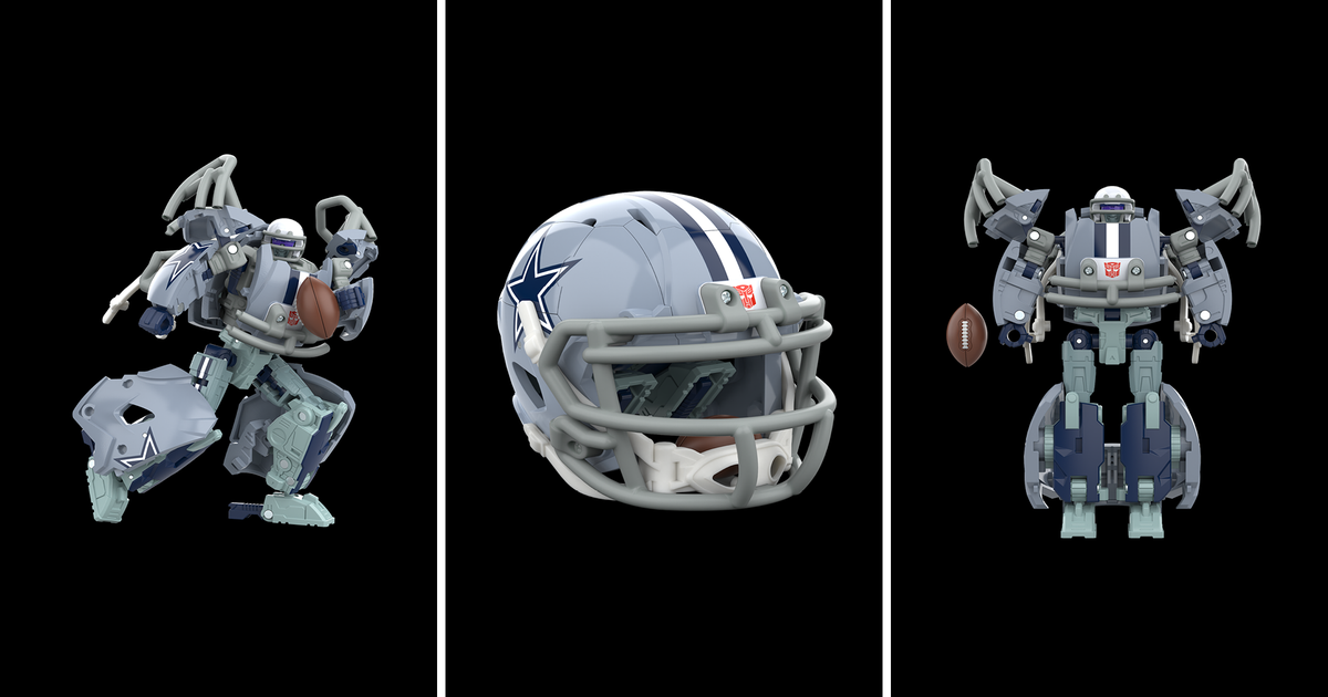 Hasbro and the NFL Team Up for Transformers Converting NFL Helmets