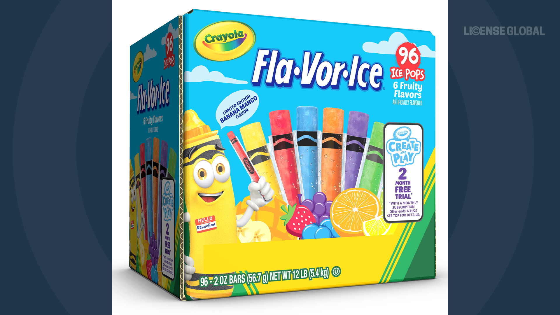 Crayola, Jel Sert Launch Freezer Bar Inspired by Dandelion Crayon Color