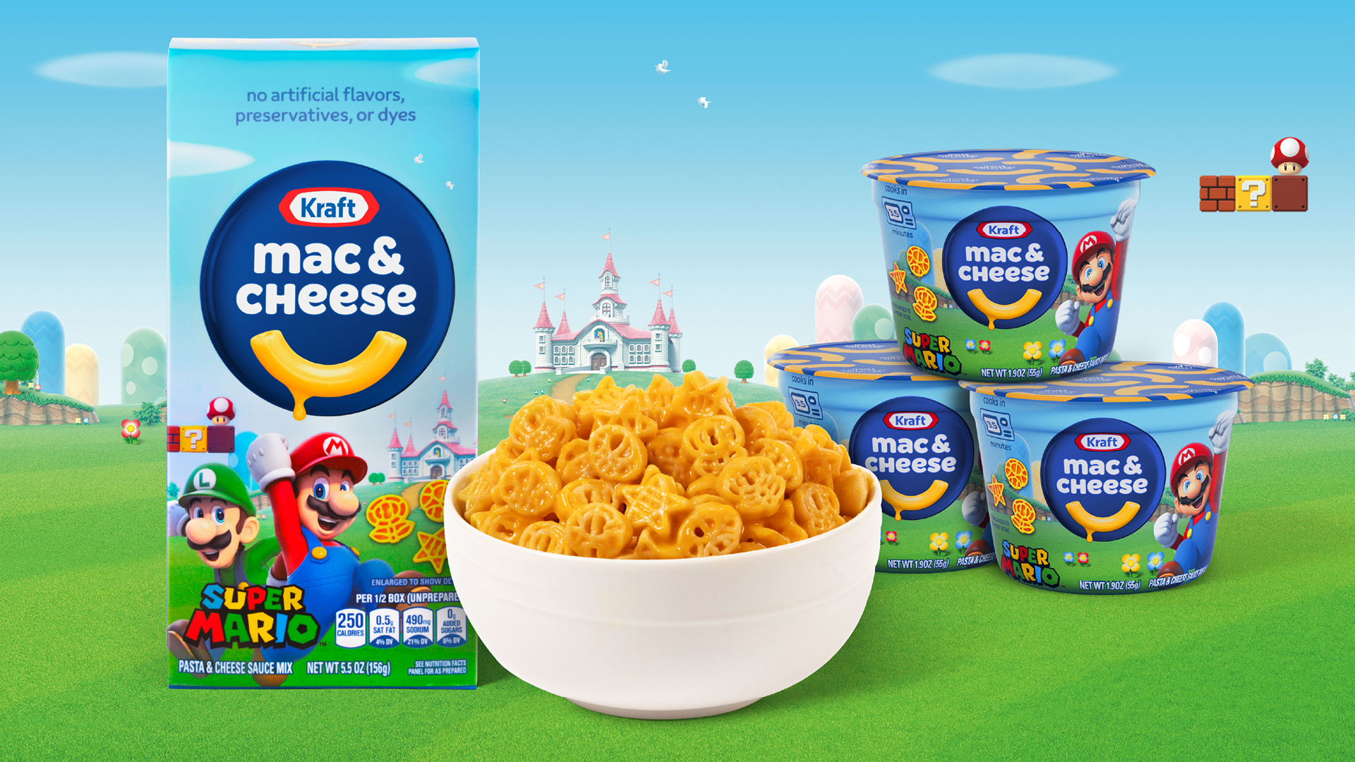 Kraft Mac & Cheese, Nintendo Intro Super Mario Power-Up Shapes