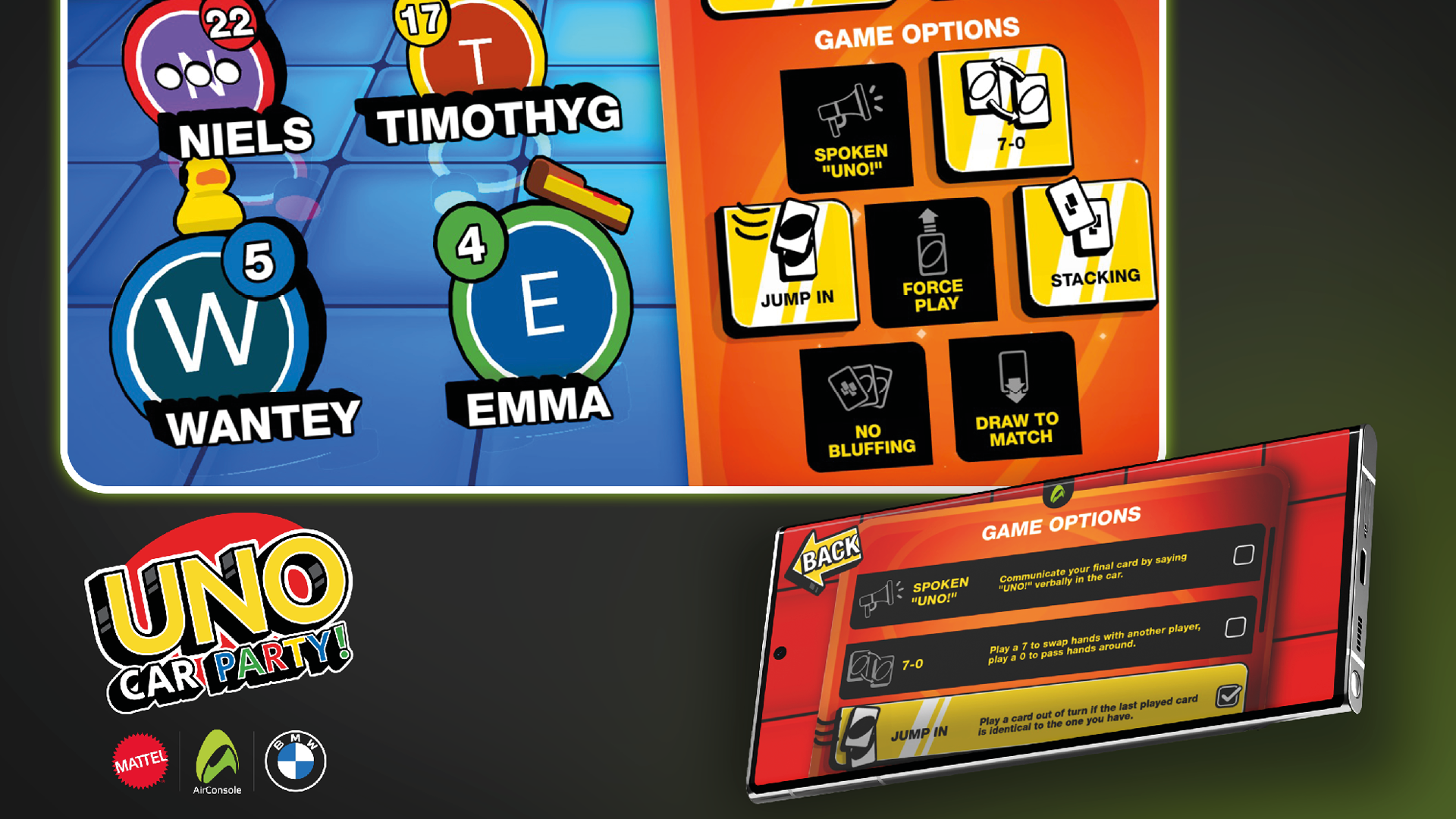 Mattel, AirConsole and BMW Group Announce UNO Car Party!