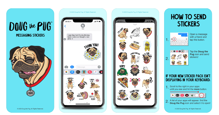 Bare Tree Media Launches Doug the Pug Messaging Stickers | License Global