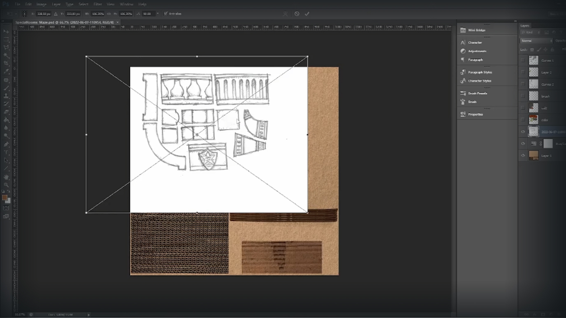 Using the Reverse UV method to create high-texture papercraft visuals