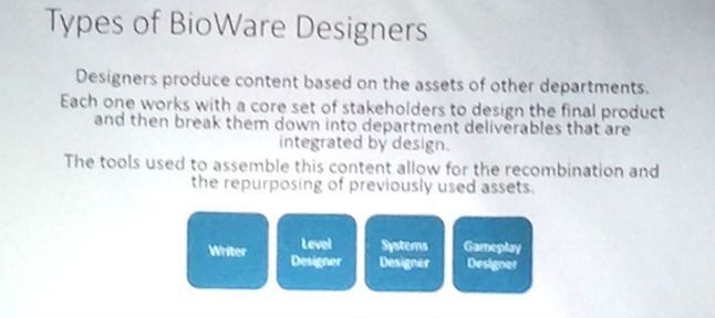 The realities of being a game designer in a big studio like BioWare