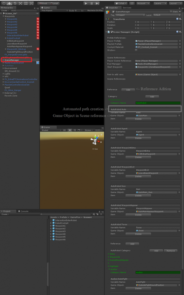 Encapsulated scene architecture for large teams in Unity