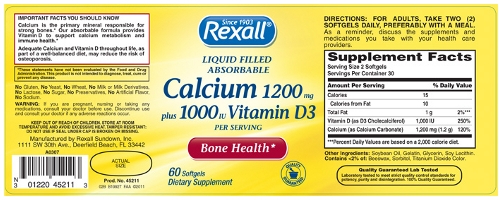 Rexall recalls mislabeled Calcium softgels