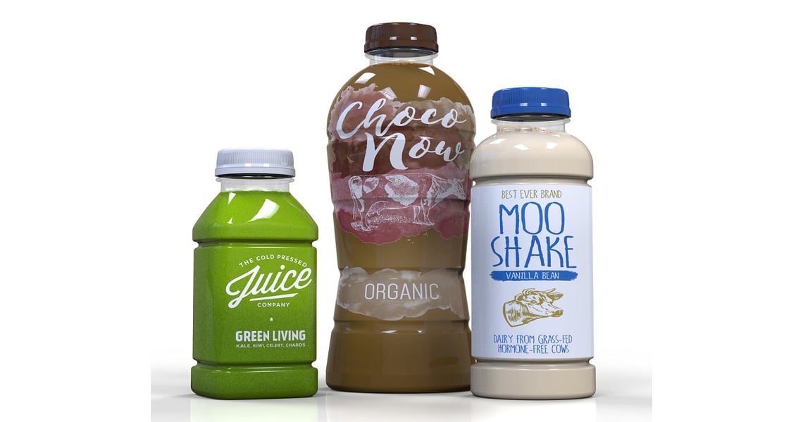 Stock PET beverage bottles provide shapely options