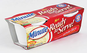 Shelf-stable rice cups are Minute Rice-ready