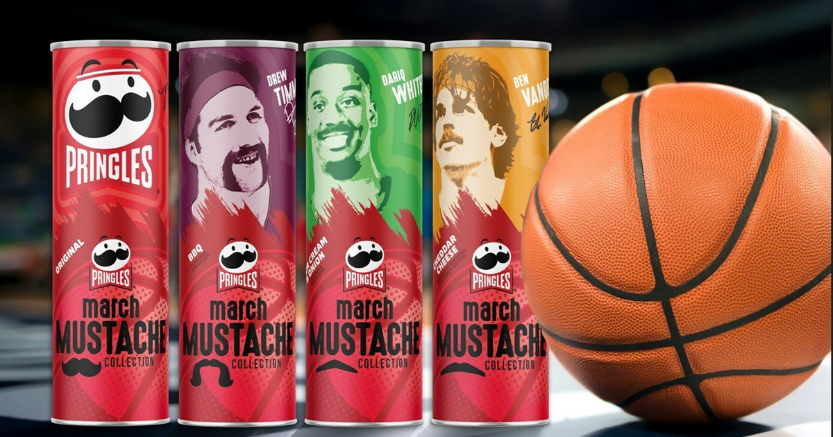 Pringles ‘March Mustache’ Packaging Spotlights Basketball Stars