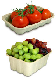 Compostable, biodegradable produce containers