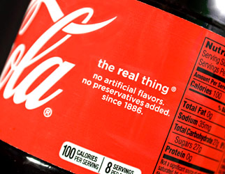 Coke will put energy information on front of packaging