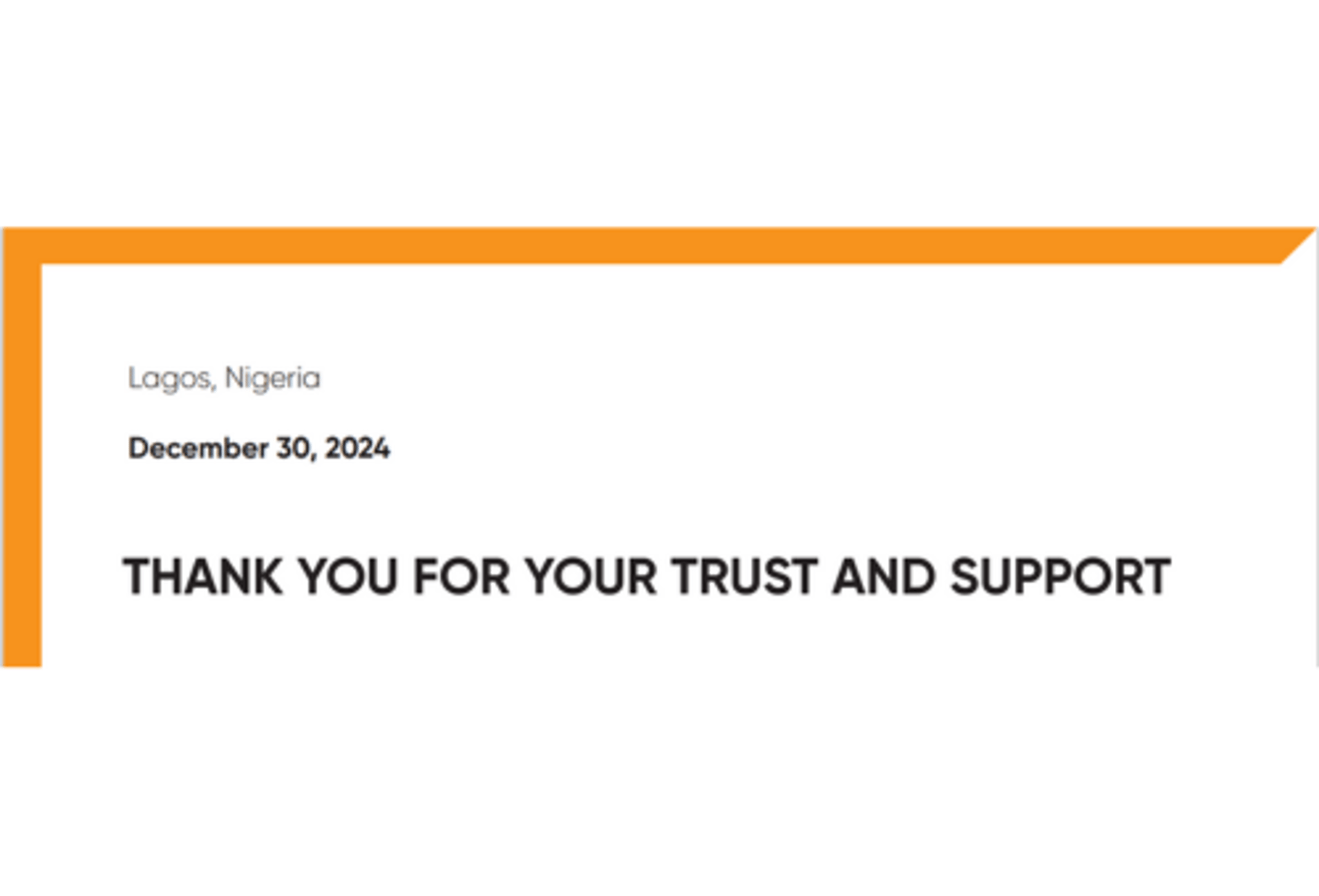 A Message of Gratitude from Our Chairman