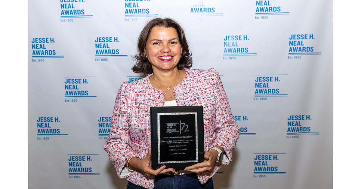 Battery Technology's Maria Guerra Wins Jesse H. Neal Award