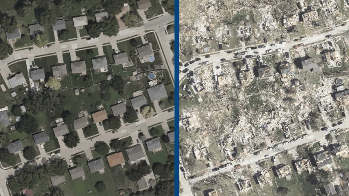 Towns Before And After Tornadoes More Tornado Warnings For Oklahoma