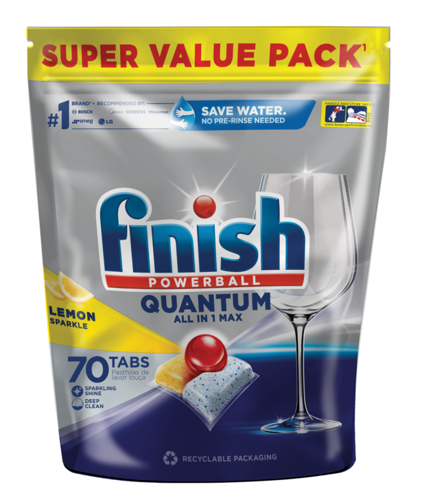 Finish Quantum Max Dishwasher Tablets - 70 Lemon | Finish® SA | Finish® SA