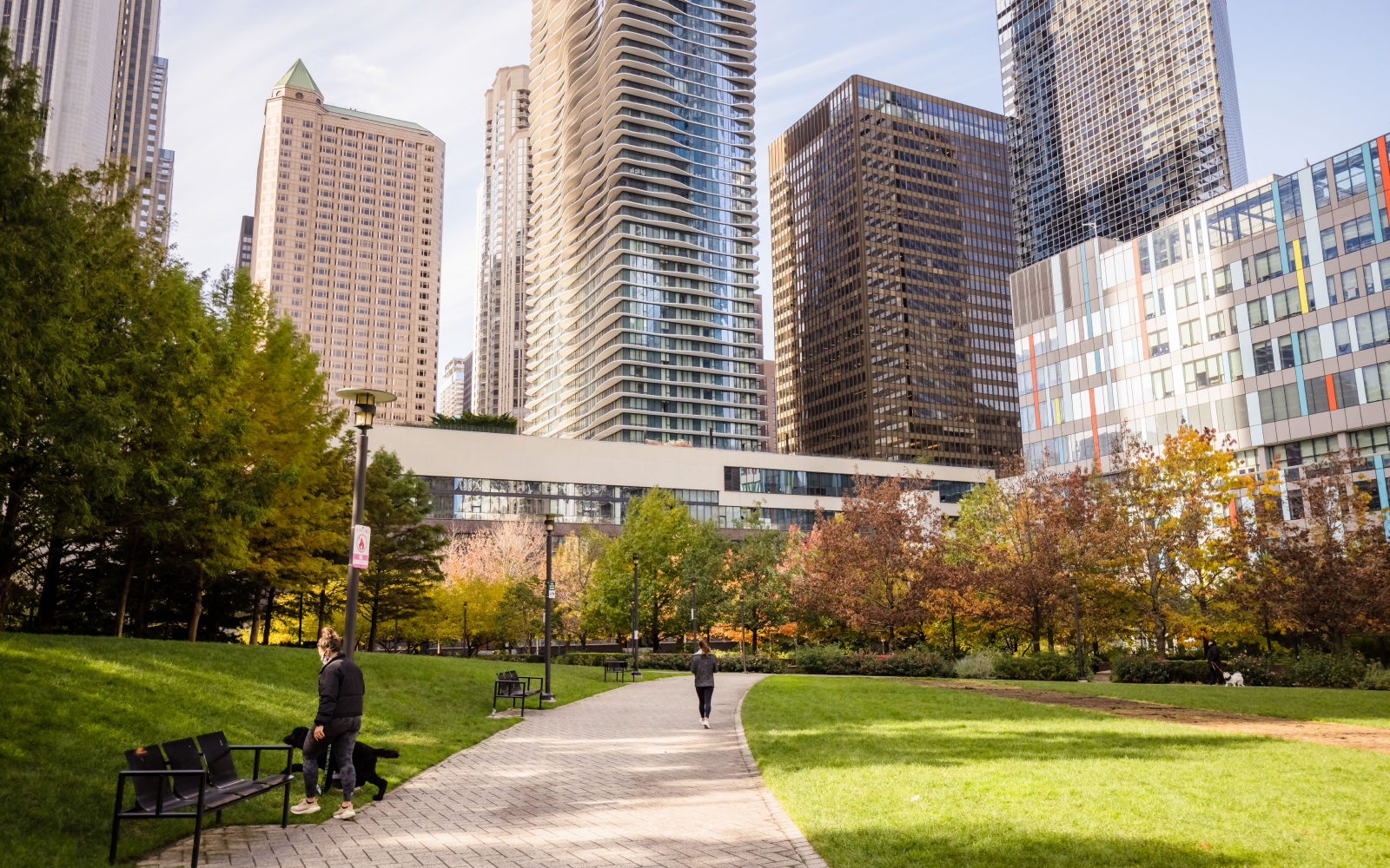 The green spaces of Chicago complement the city's towering landscape. A ...