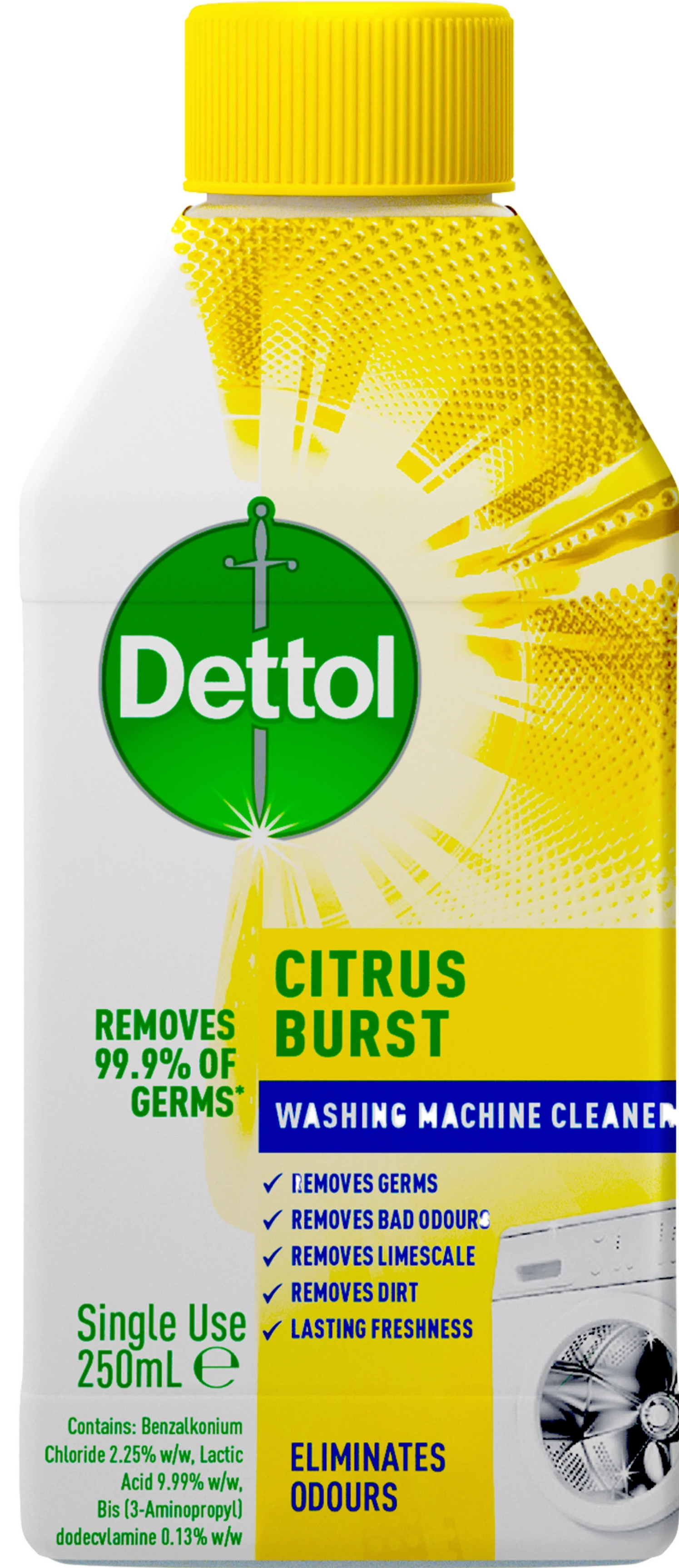 Antibacterial Washing Machine Cleaner Lemon 250ml | Dettol NZ