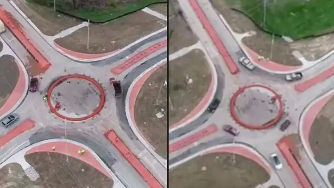 Americans trying to use town's first ever roundabout is truly ...