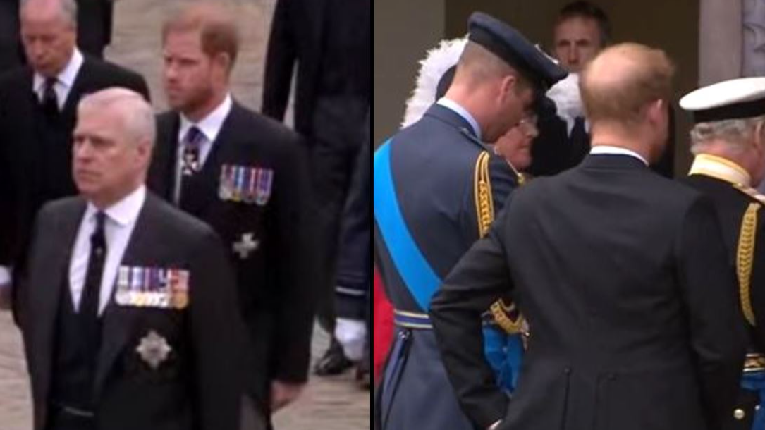 Prince Harry and Prince Andrew arrive at Queen's funeral wearing ...