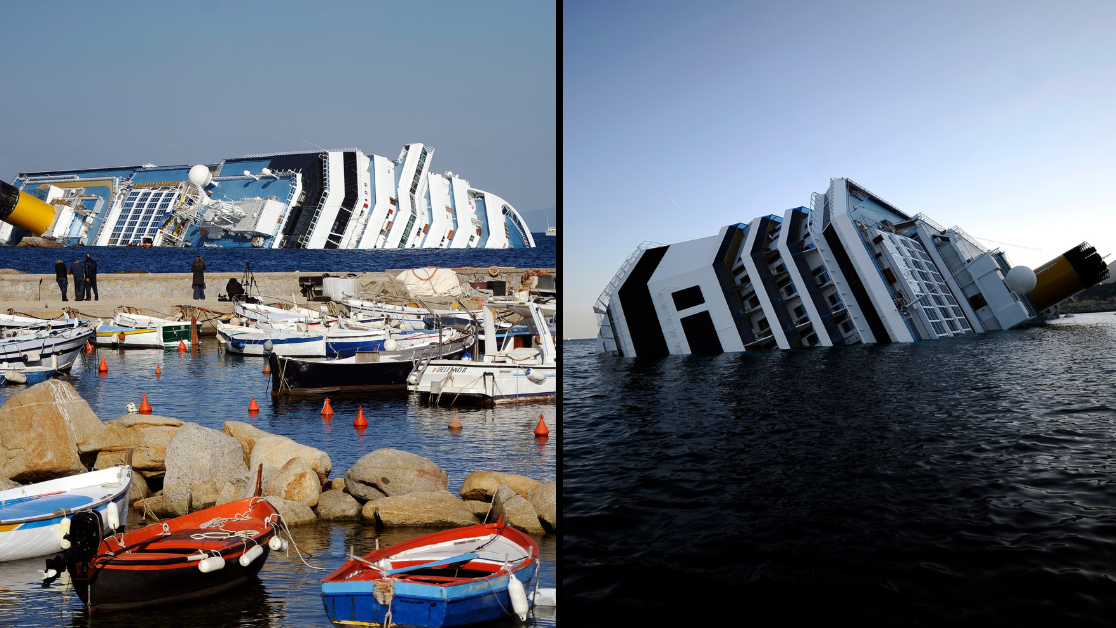 largest ship crashes