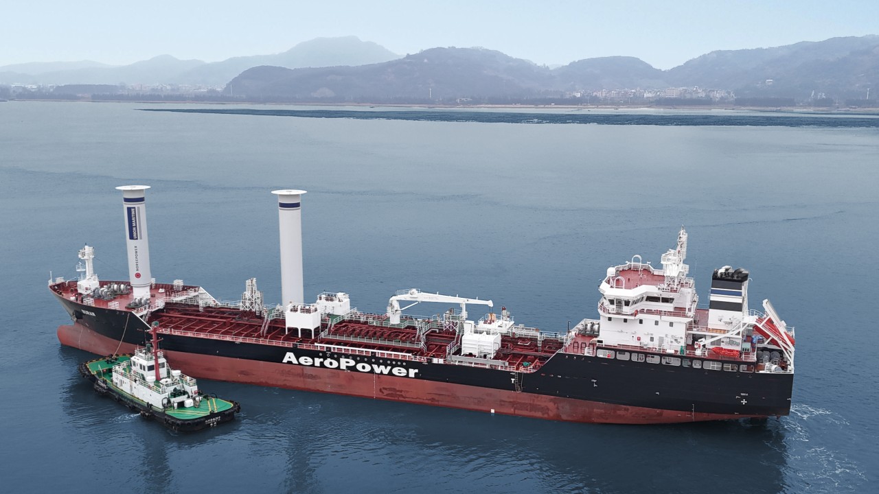 First of 34 Union Maritime wind-assisted vessels sets sail