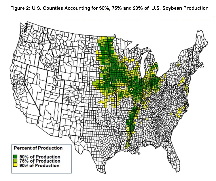 Which Counties in the U.S. Grow the Most Corn, Soybeans?