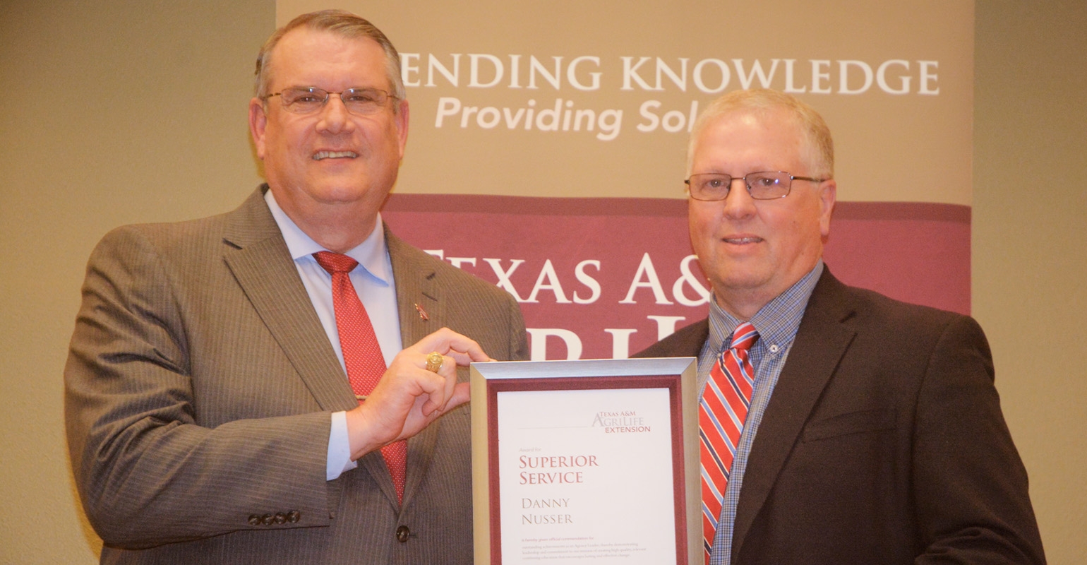 Nusser recognized with AgriLife Superior Service leadership award