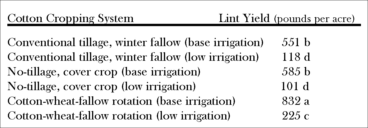 Cotton, wheat, fallow tops tillage-cover trial