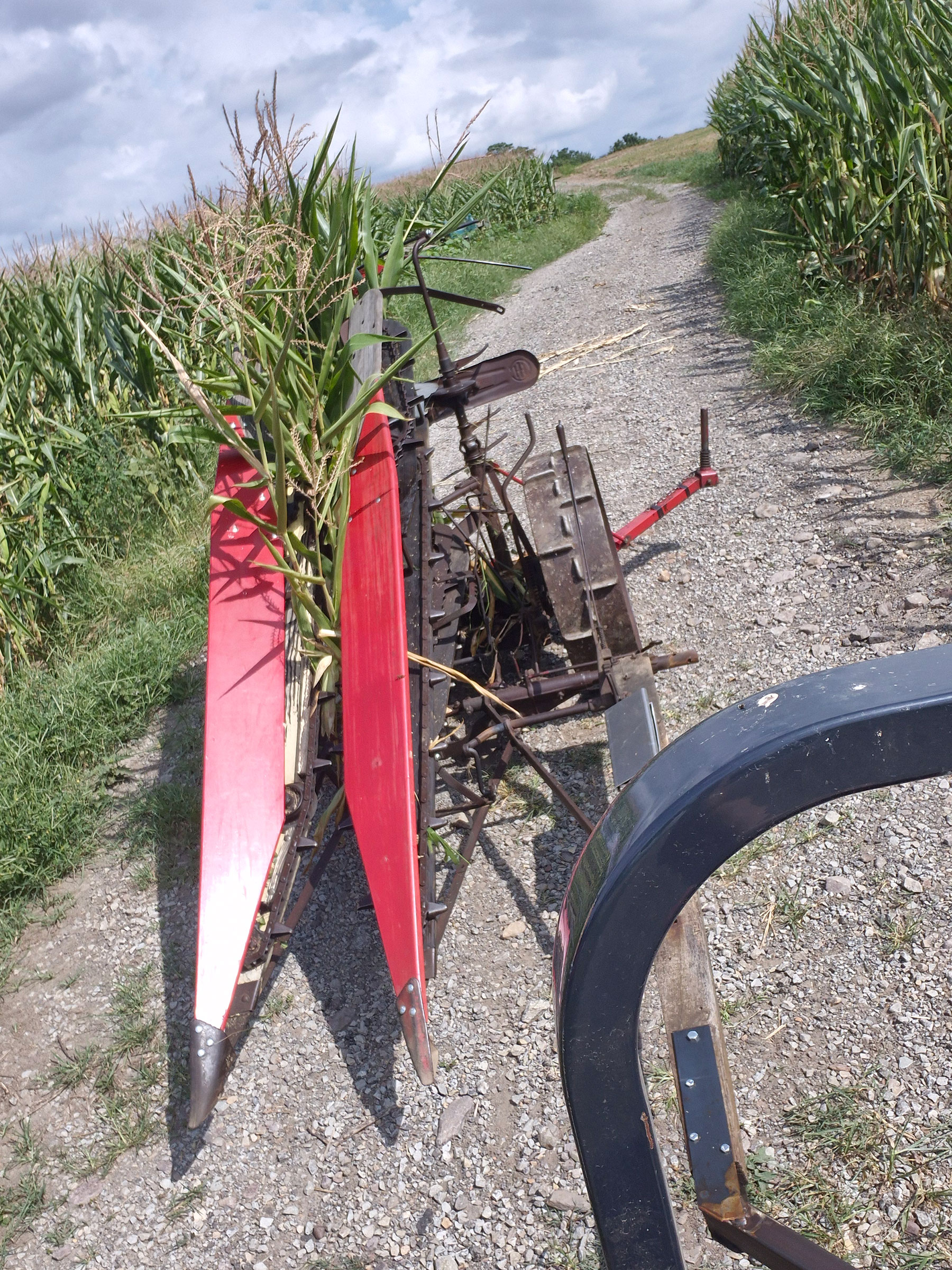 Antique corn binder saves time for farm family