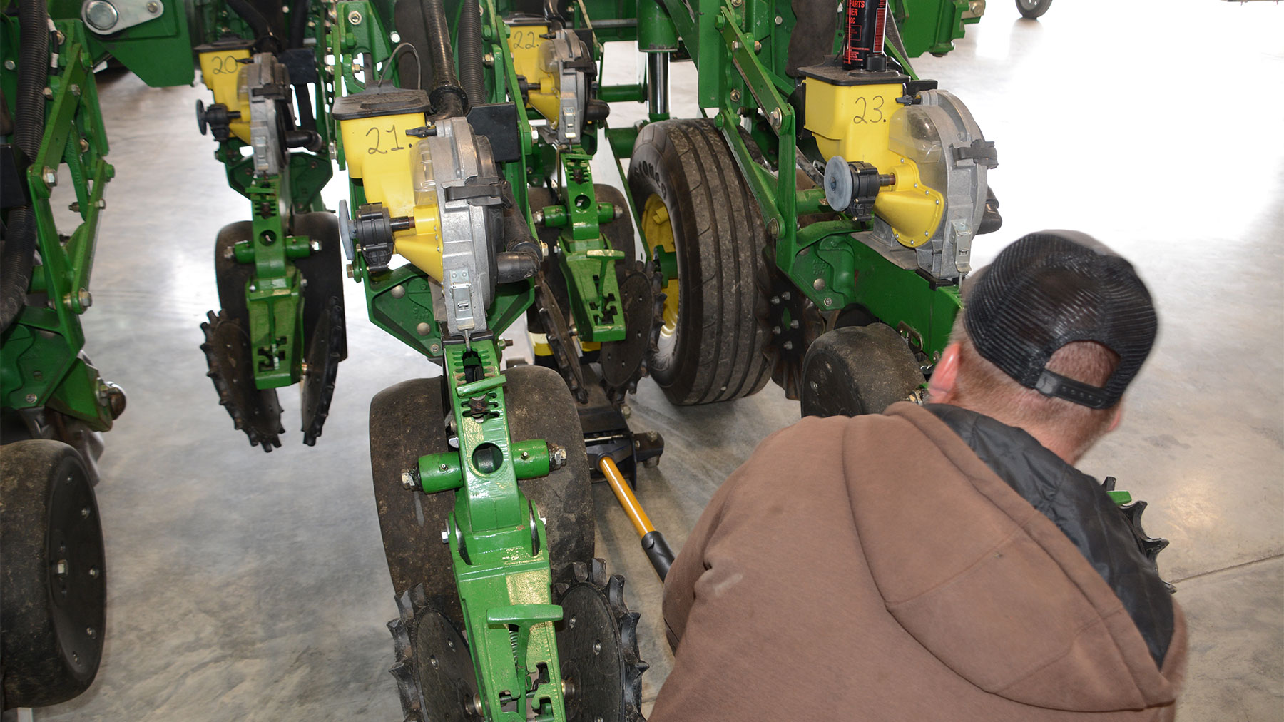 Check depth setting after changing disk openers