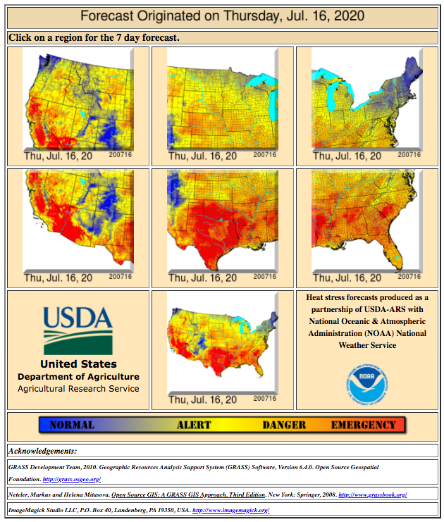 USDA issues heat stress forecasts
