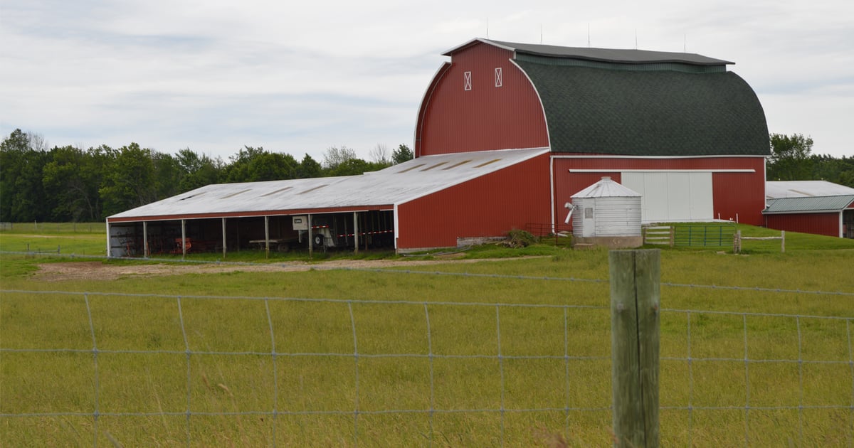 Barn’s roofline by accident, not design