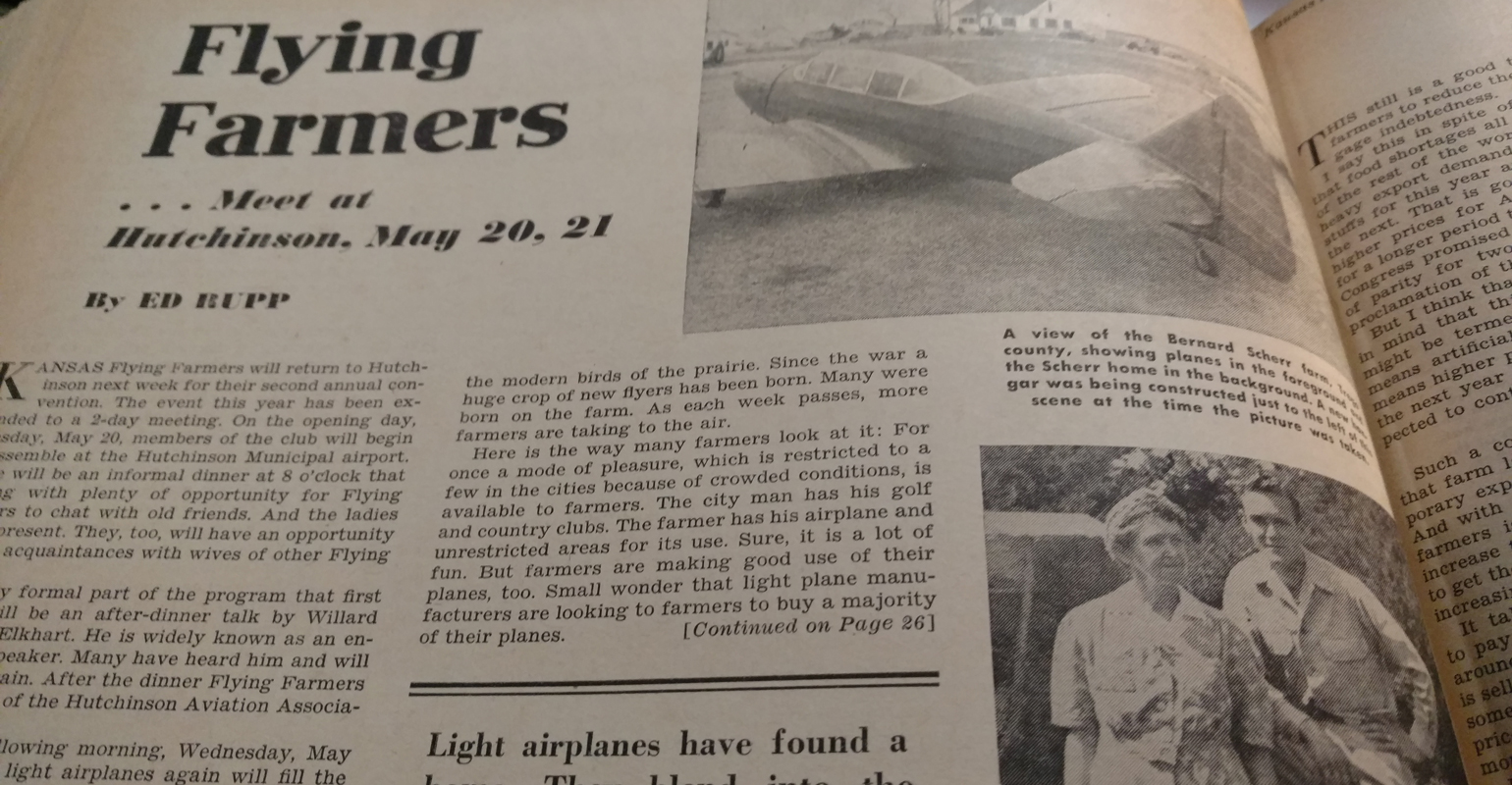 Flying Farmers in Kansas celebrated first anniversary in 1947