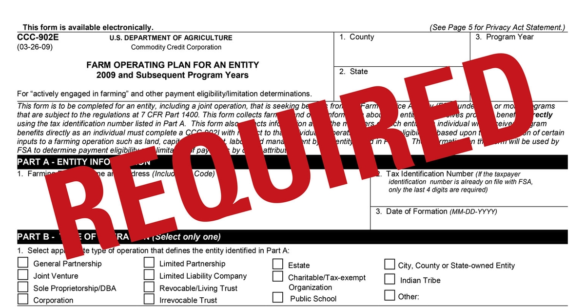 New required form on way from FSA