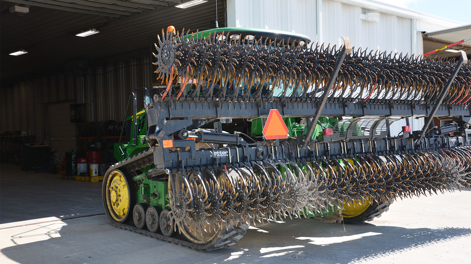 Old technology in action: The rotary hoe