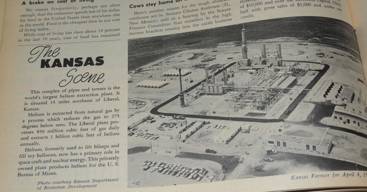 Back in 1964, Kansas was the world’s largest producer of helium