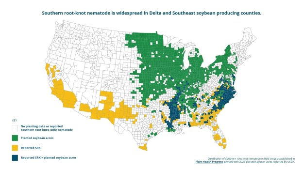 New map charts the distribution of Southern Root-knot Nematode